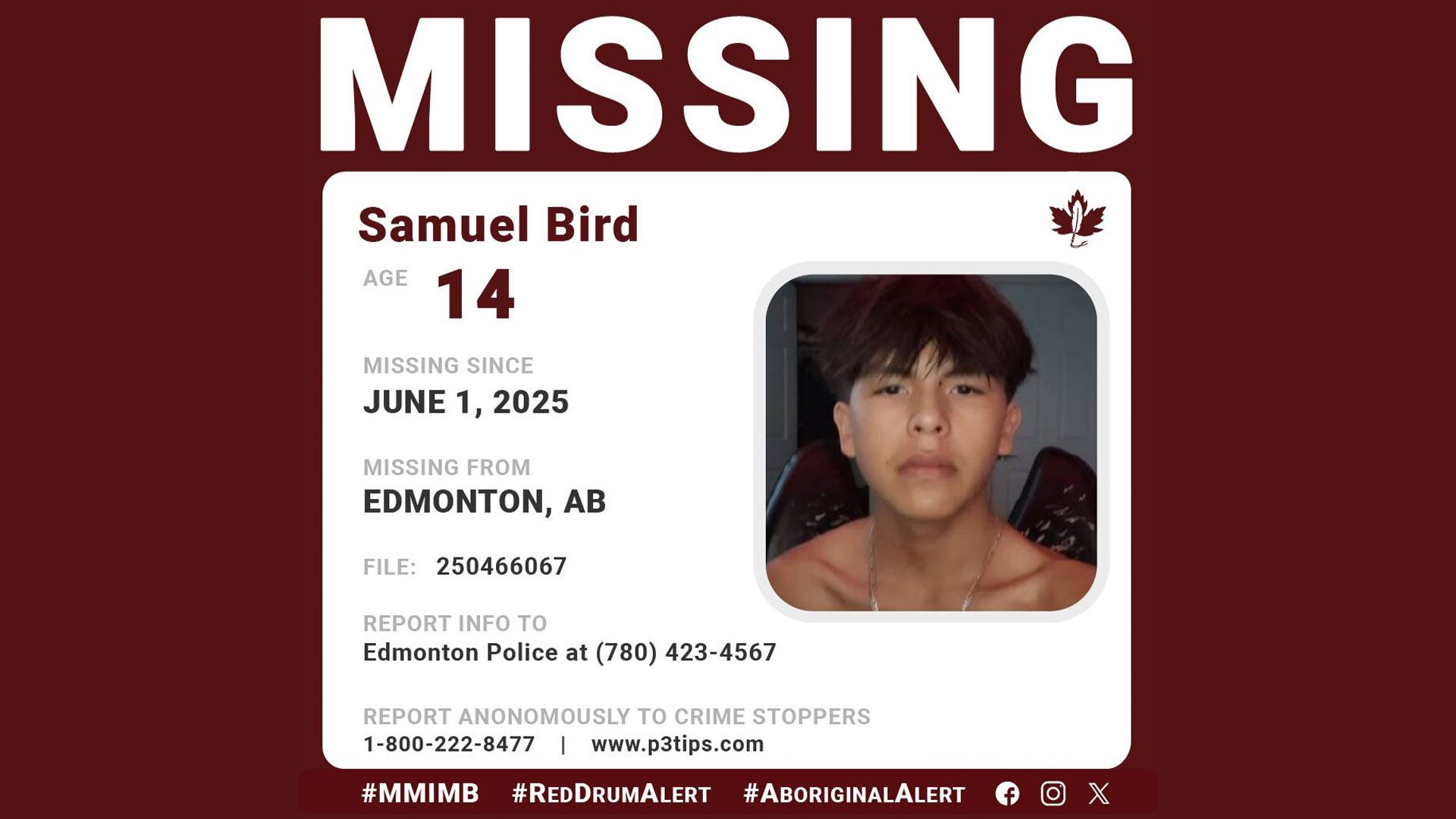 Mother of Samuel Bird speaks out about her missing boy